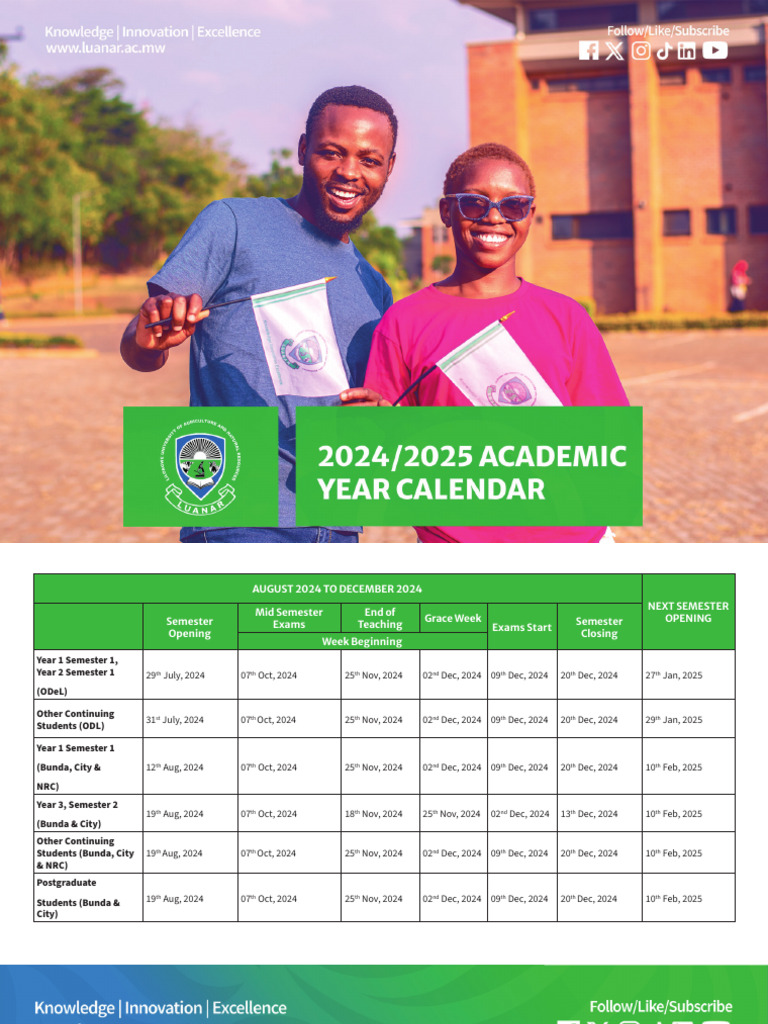 2024-2025 Academic Year Calendar | PDF | Academia | Educational ...
