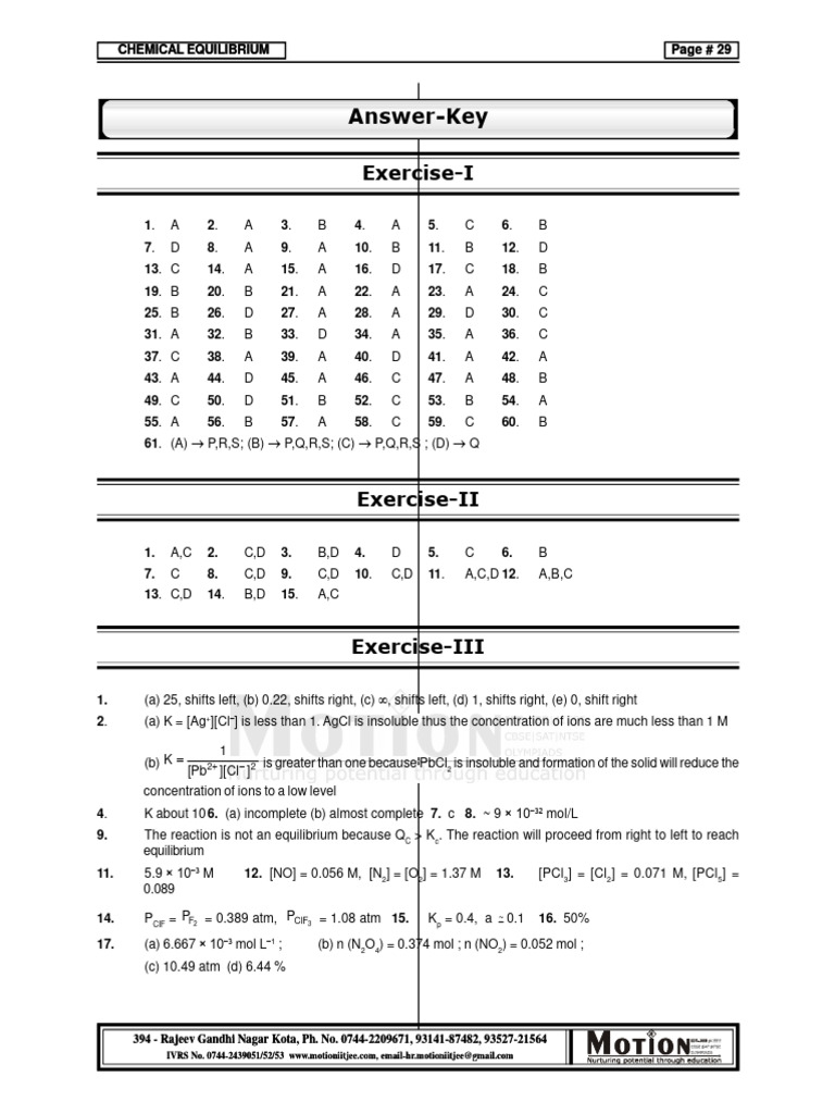 Answer Key | PDF | Chemical Substances | Chemistry
