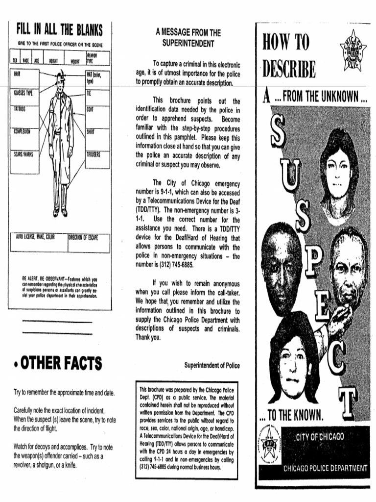 How To Describe A Suspect | PDF