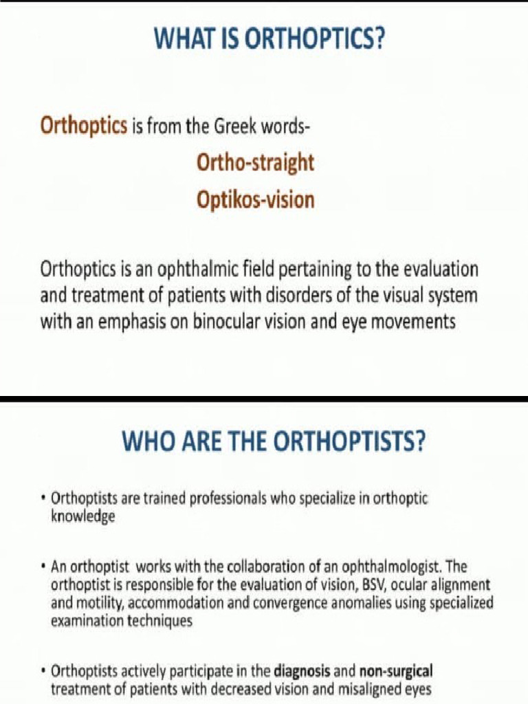Orthoptic | PDF