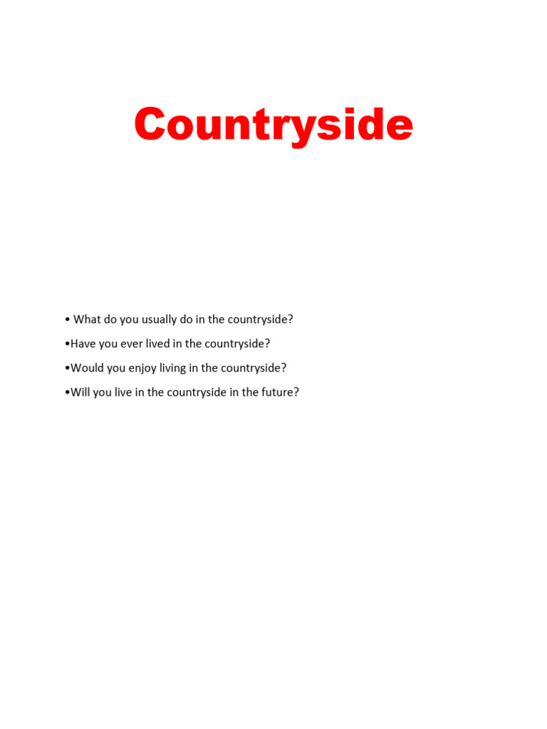 Life and Activities in the Countryside | PDF
