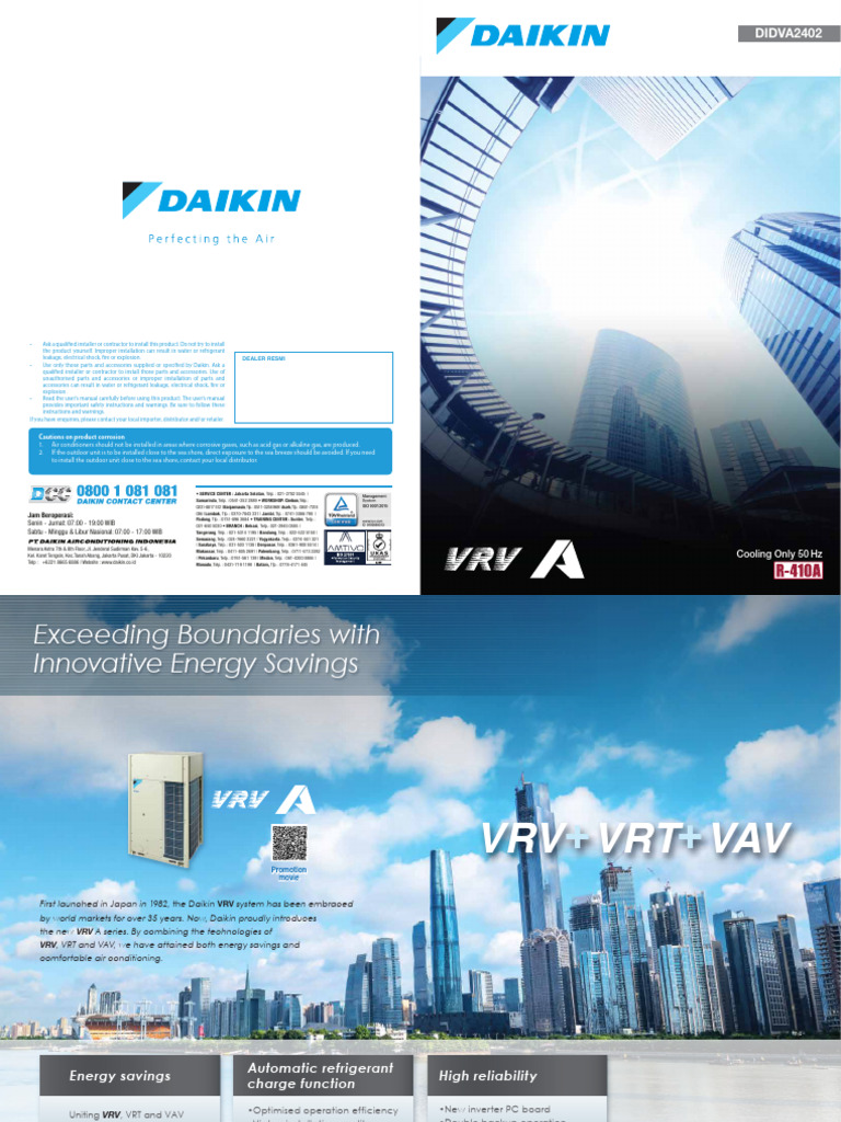 Daikin VRV A Didva2402 | PDF | Air Conditioning | Energy Conservation