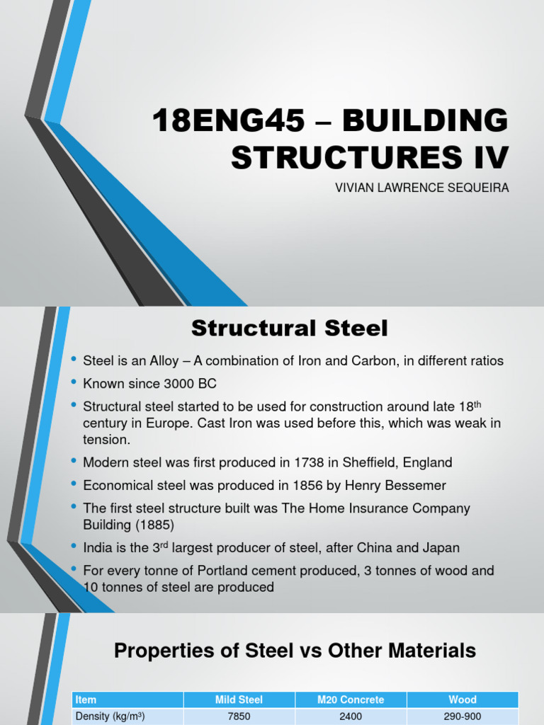 18ENG45 01 - Introduction To Steel Structures | PDF | Steel | Rolling ...