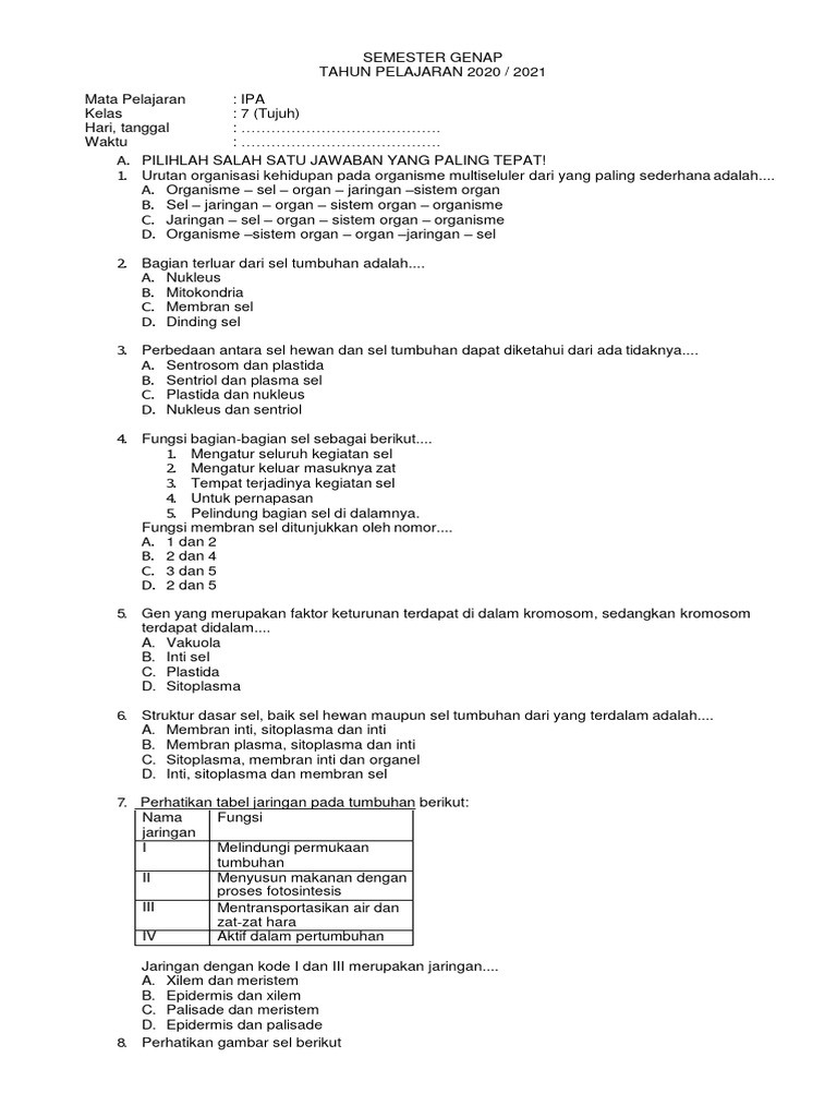 Ipa Semester Genap | PDF | Sains & Matematika
