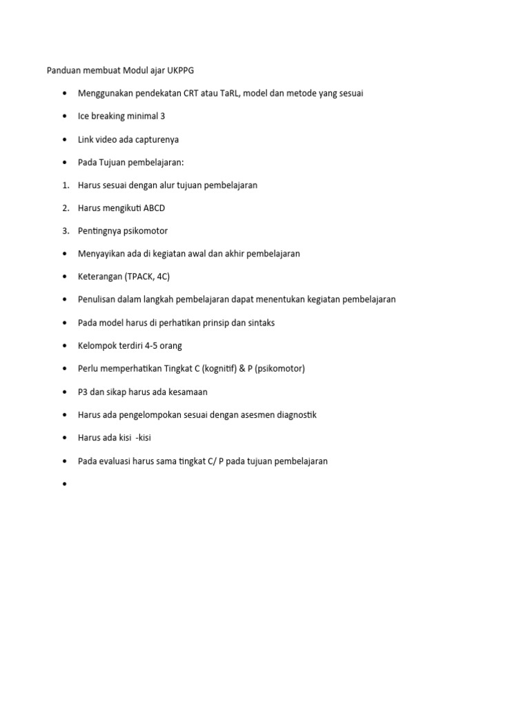 Panduan Membuat Modul Ajar UKPPG | PDF