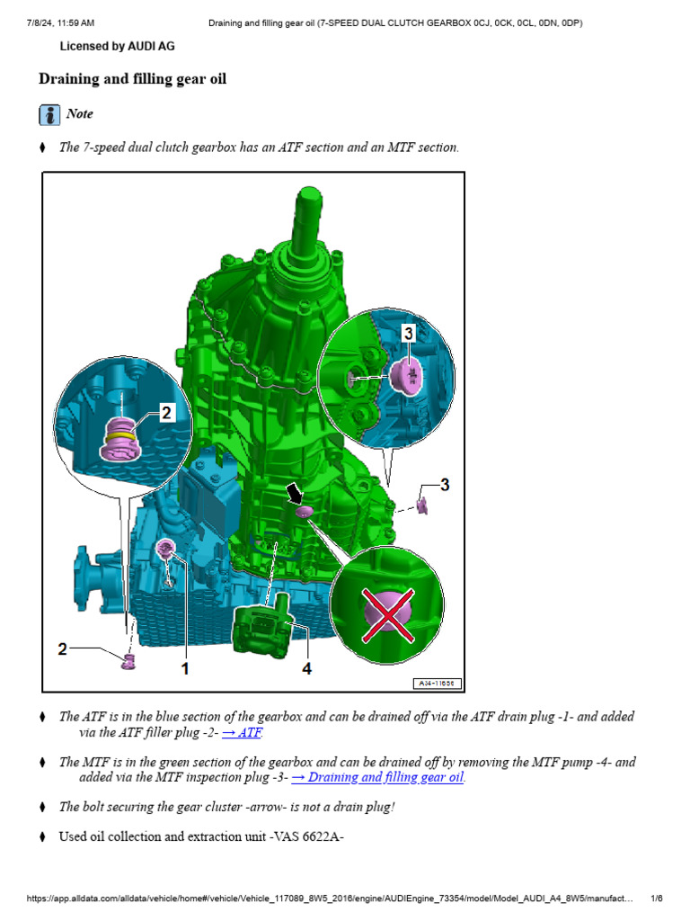 7-Speed Dual Clutch Gearbox Oil Change | PDF | Electrical Connector ...
