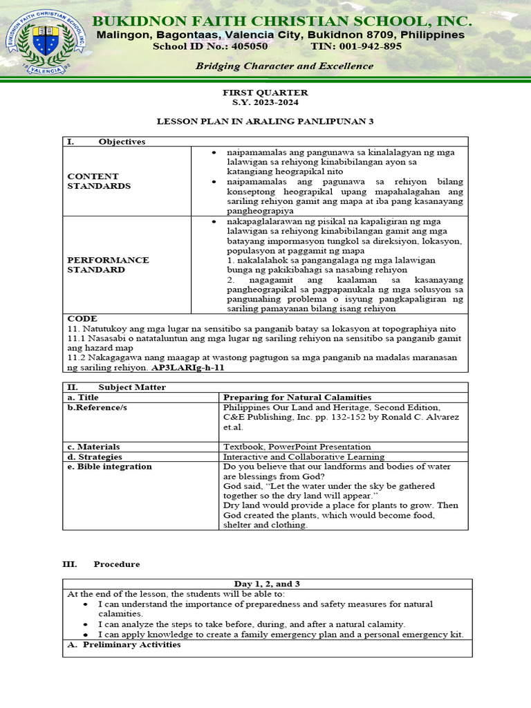 AP 3 Q1 - (WEEK 4) B Disater Week 4 | PDF | Emergency Management ...