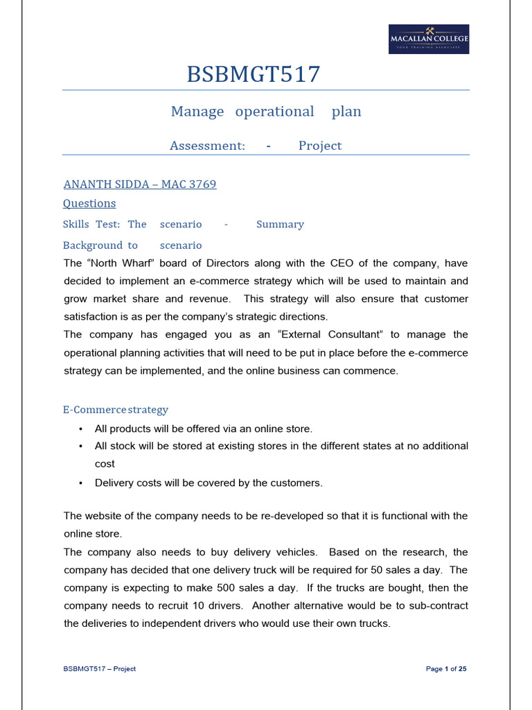 BSBMGT517_Project | Download Free PDF | Performance Indicator | Customer Relationship Management
