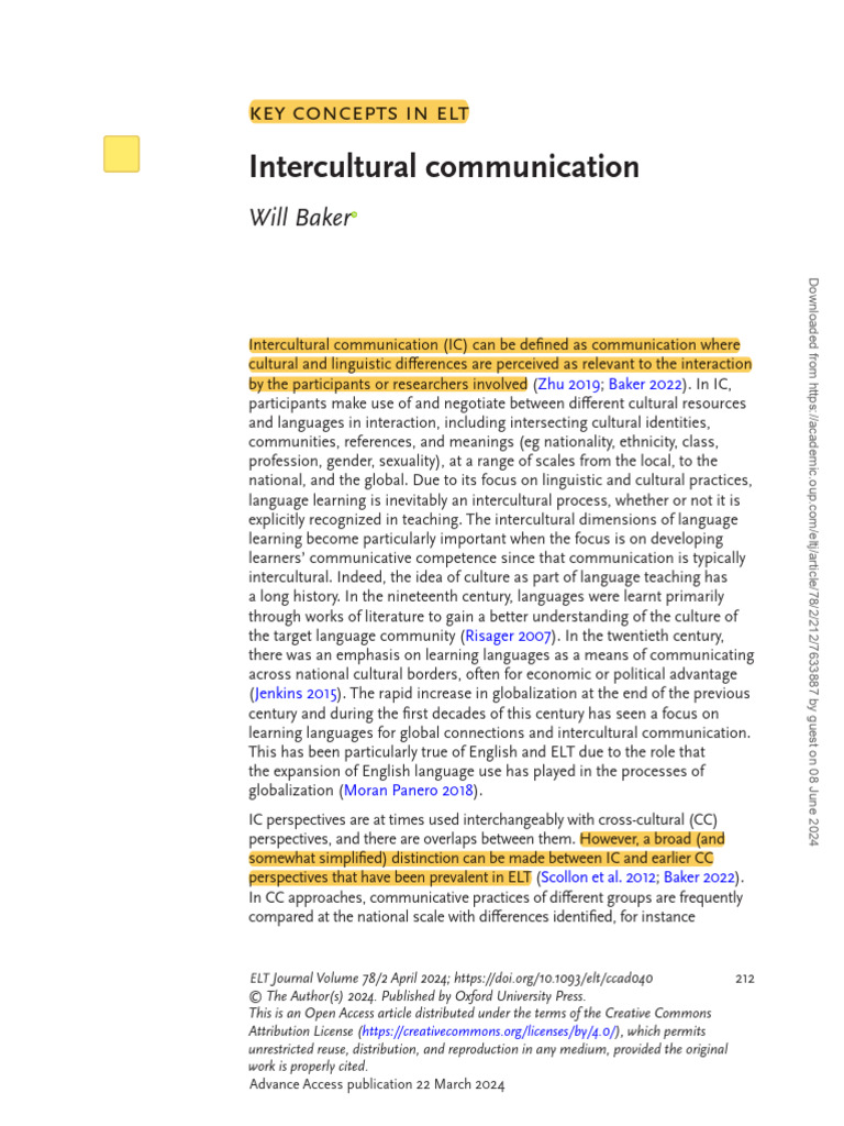 Baker (2024) | PDF | Cross Cultural Communication | Cognition