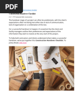 Construction Project Handover Checklist | PDF