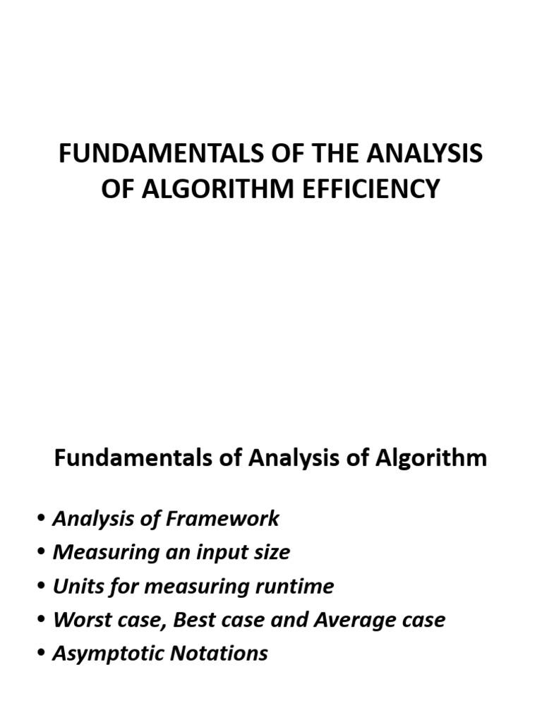 Fundamentals of Analysis of Algorithm | PDF | Computational Complexity Theory | Algorithms