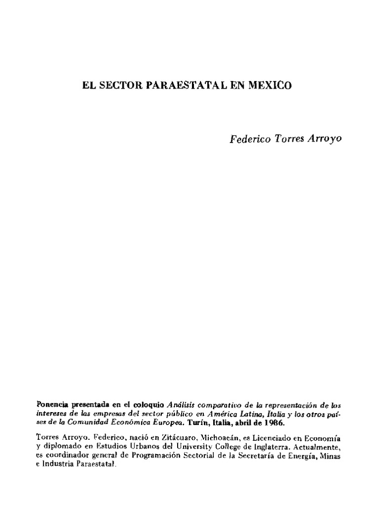 El Sector Paraestatal en Mexico | PDF