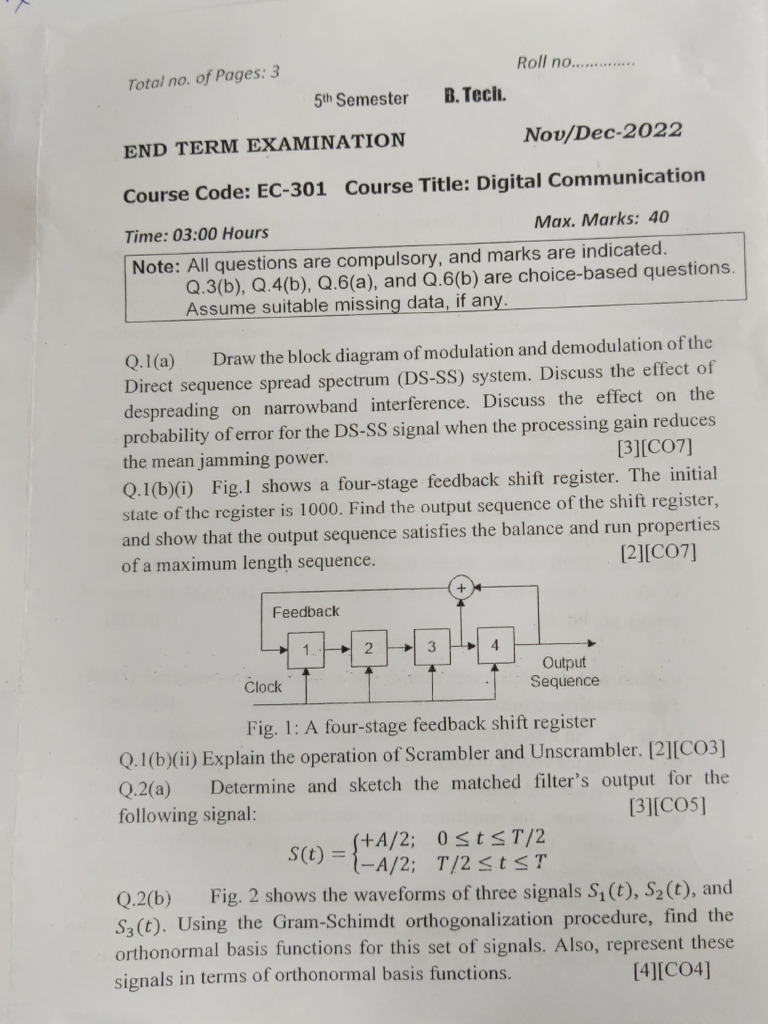 End Term DC | PDF | Modulation | Feedback