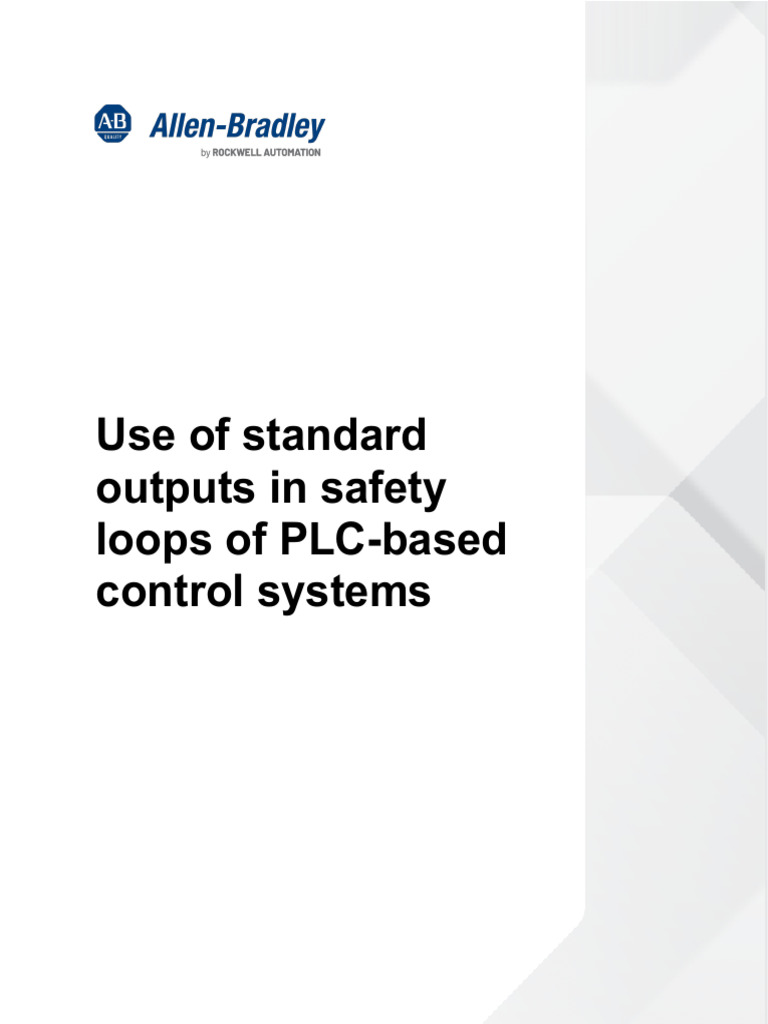 Use of Standard Outputs in Safety Loops of PLC-based Control Systems | PDF | Relay ...