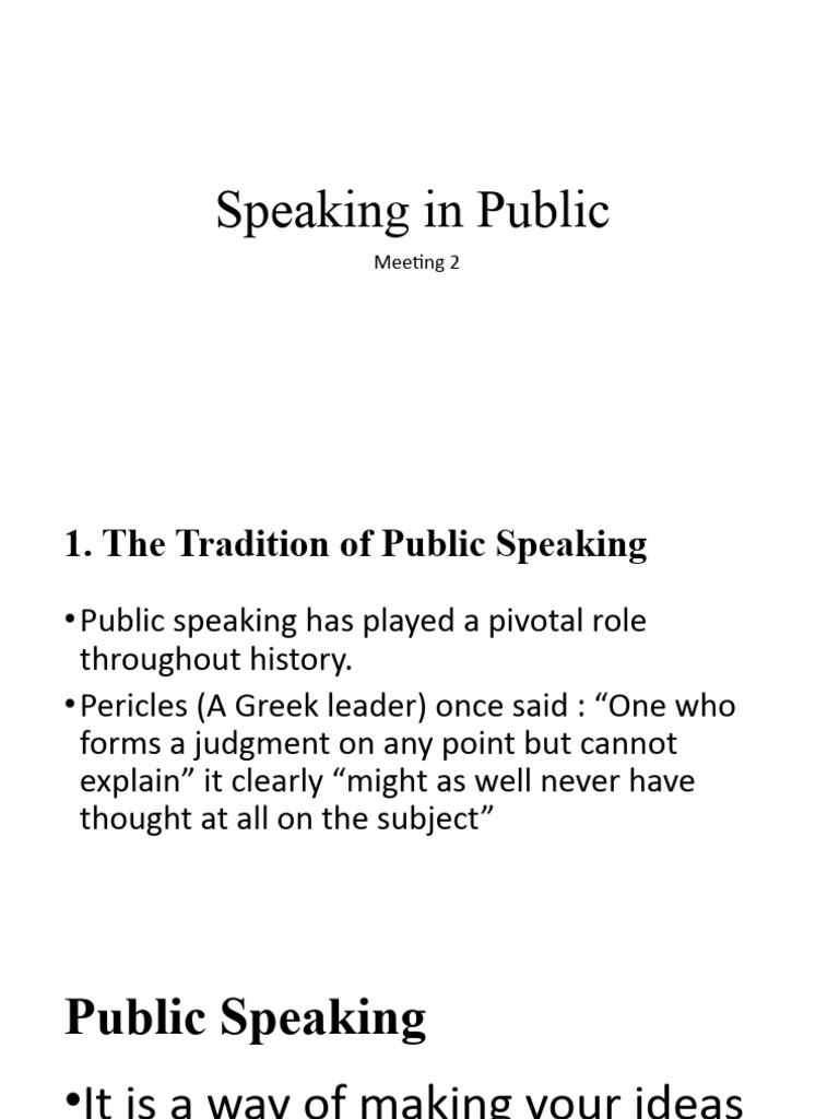 Public Speaking: History and Skills | PDF | Critical Thinking | Thought