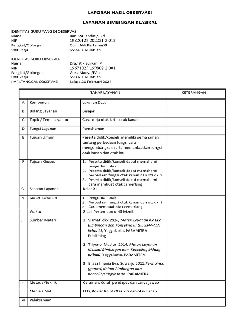 Laporan Hasil Observasi | PDF