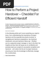 Construction Project Handover Checklist | PDF