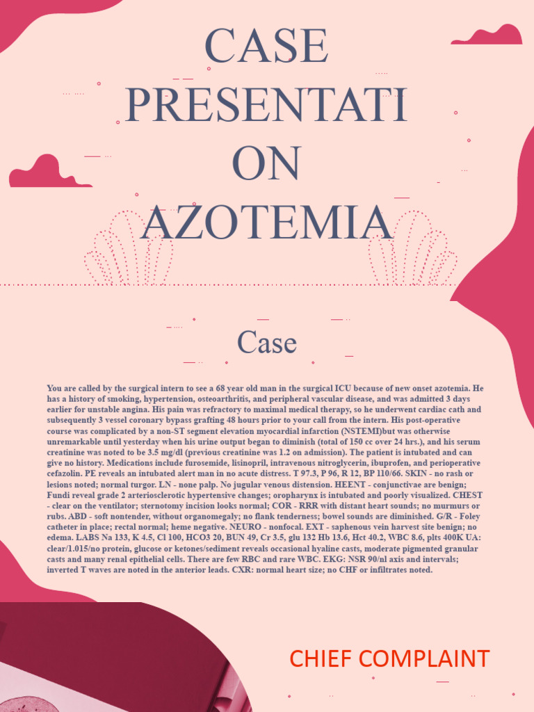 Case Azotemia | PDF | Causes Of Death | Diseases And Disorders