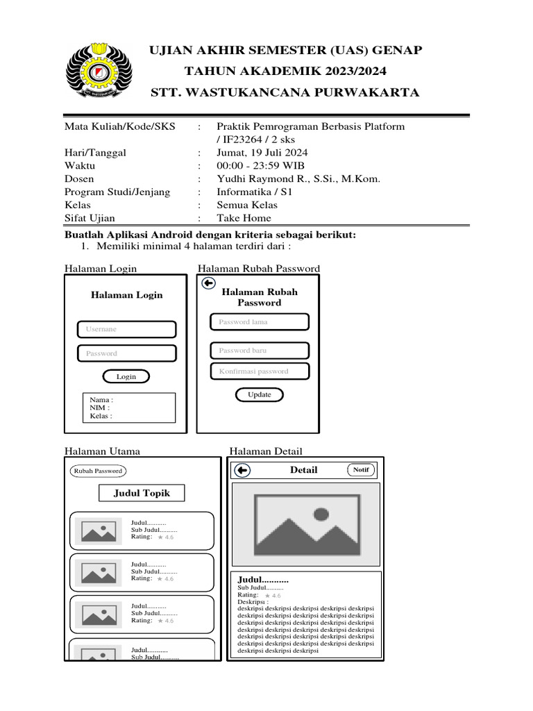 Soal UAS - Praktik Pemrograman Berbasis Platform | PDF | Komputer