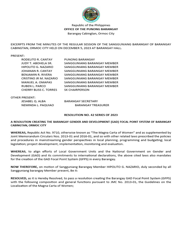 RESOLUTION-42-2023-GFPS Reorganizing | PDF | Justice | Crime & Violence