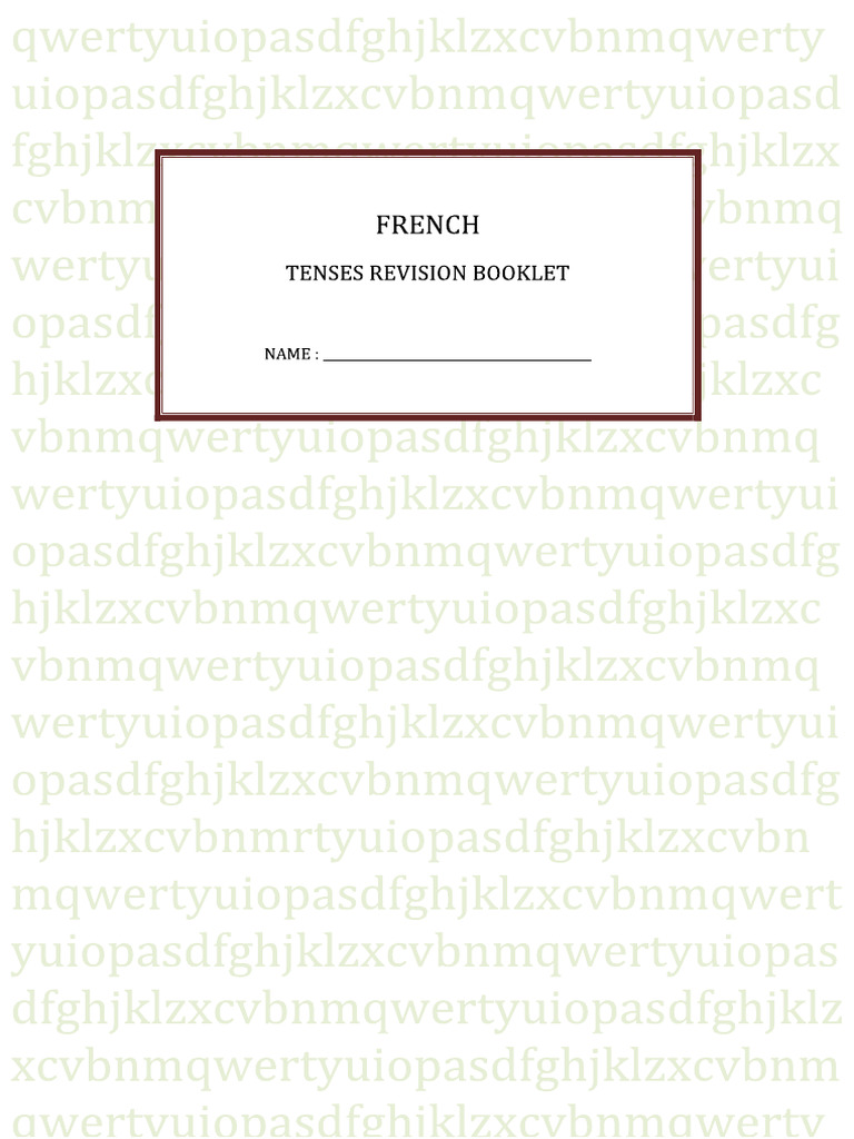 French Tense Revision Booklet | PDF