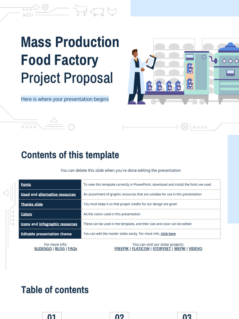1Mass Production Food Factory Project Proposal by Slidesgo | PDF ...