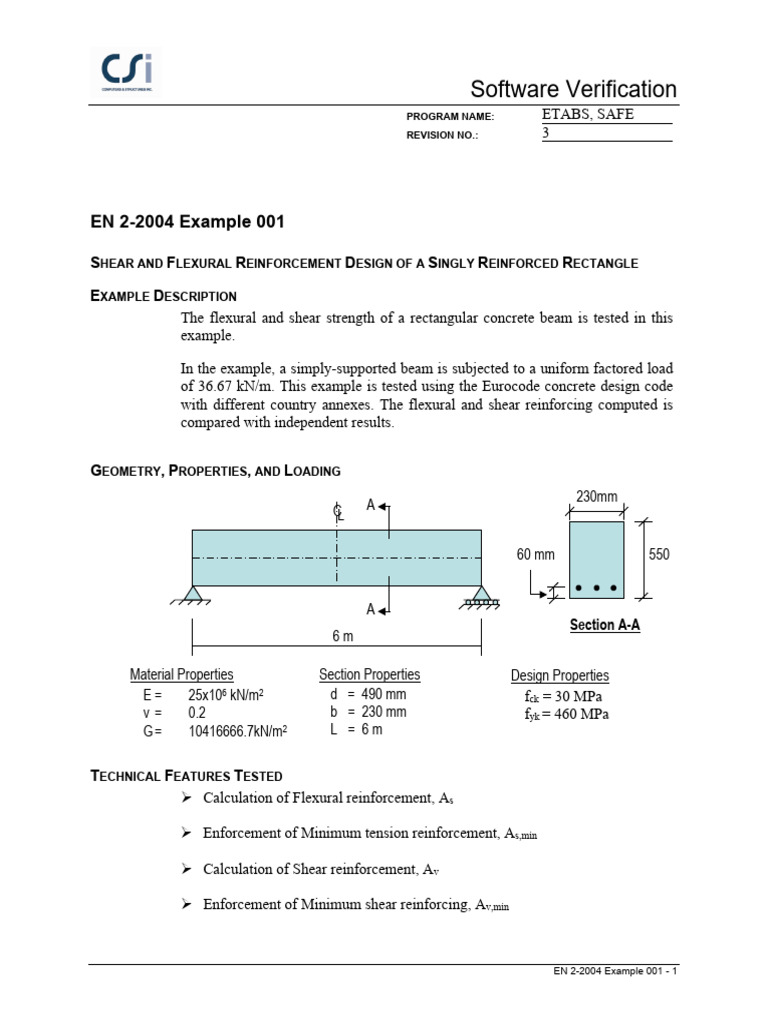 EN 2-2004 Example 001 | PDF | Beam (Structure) | Strength Of Materials
