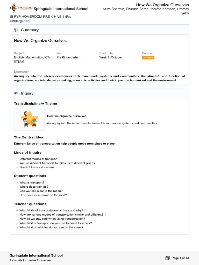 How We Organize Ourselves | PDF | Gesture | Learning