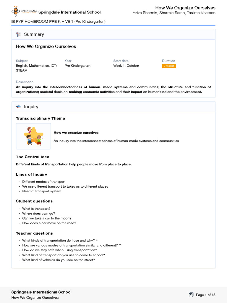 How We Organize Ourselves | PDF | Learning | Gesture