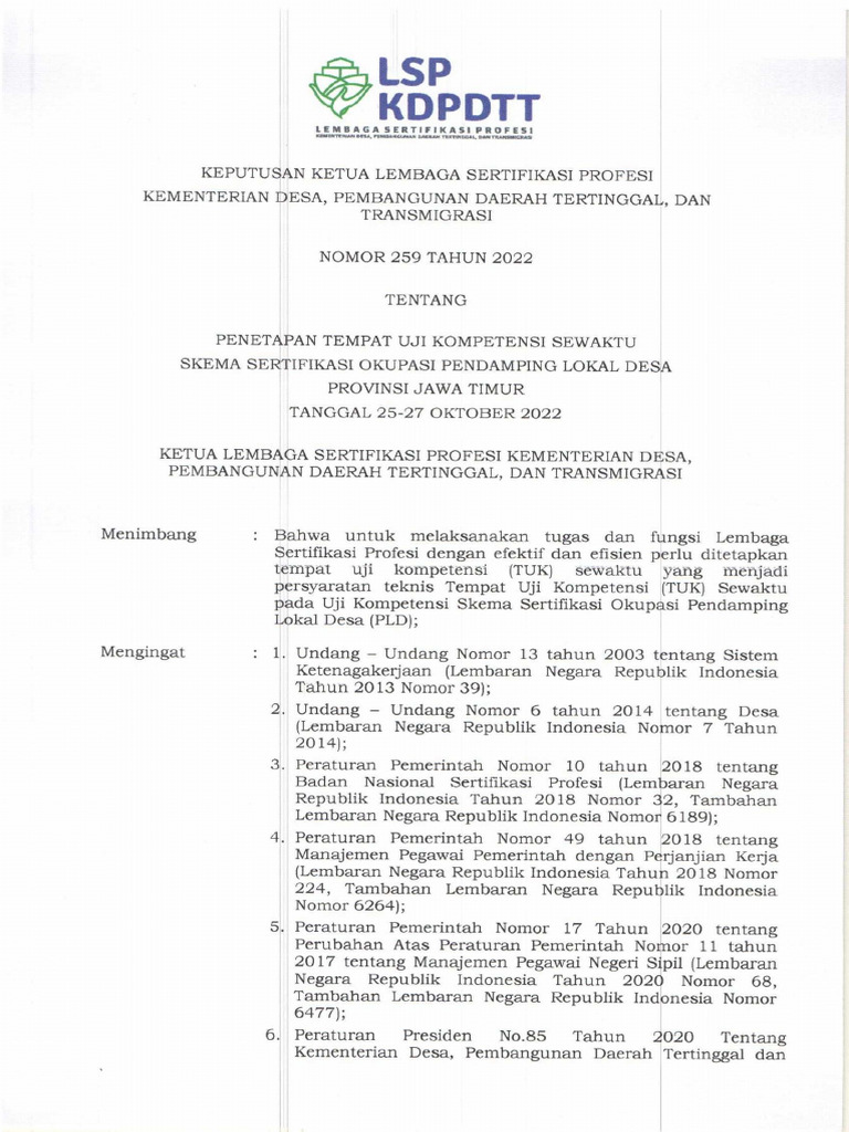 SK Penjab Tuk Dan SK Tuk | PDF