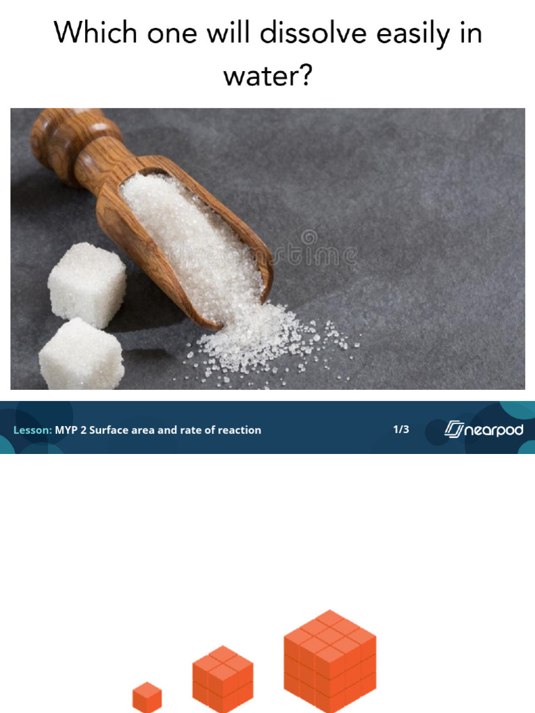 MYP 2 Surface Area and Rate of Reaction | PDF