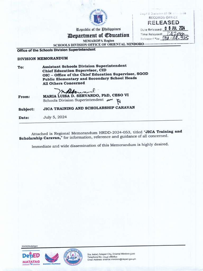 DM JICA Training and Scholarship Caravan | PDF