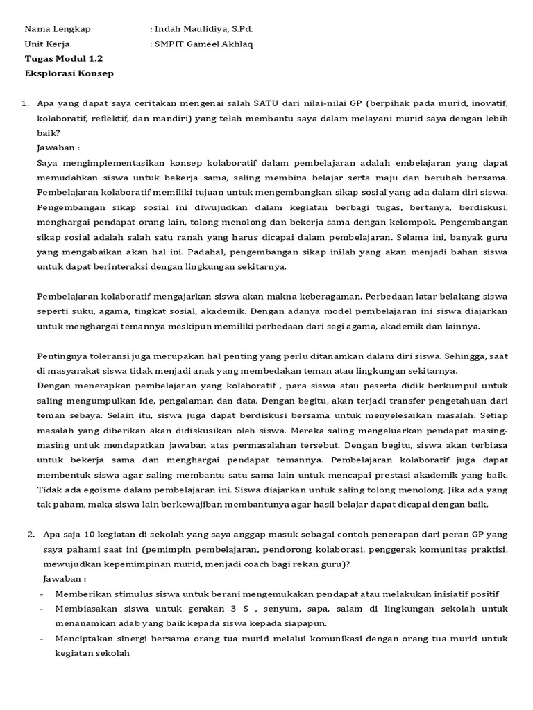 Pembelajaran Kolaboratif di SMP | PDF | Karier & Perkembangan | Kesehatan Holistik