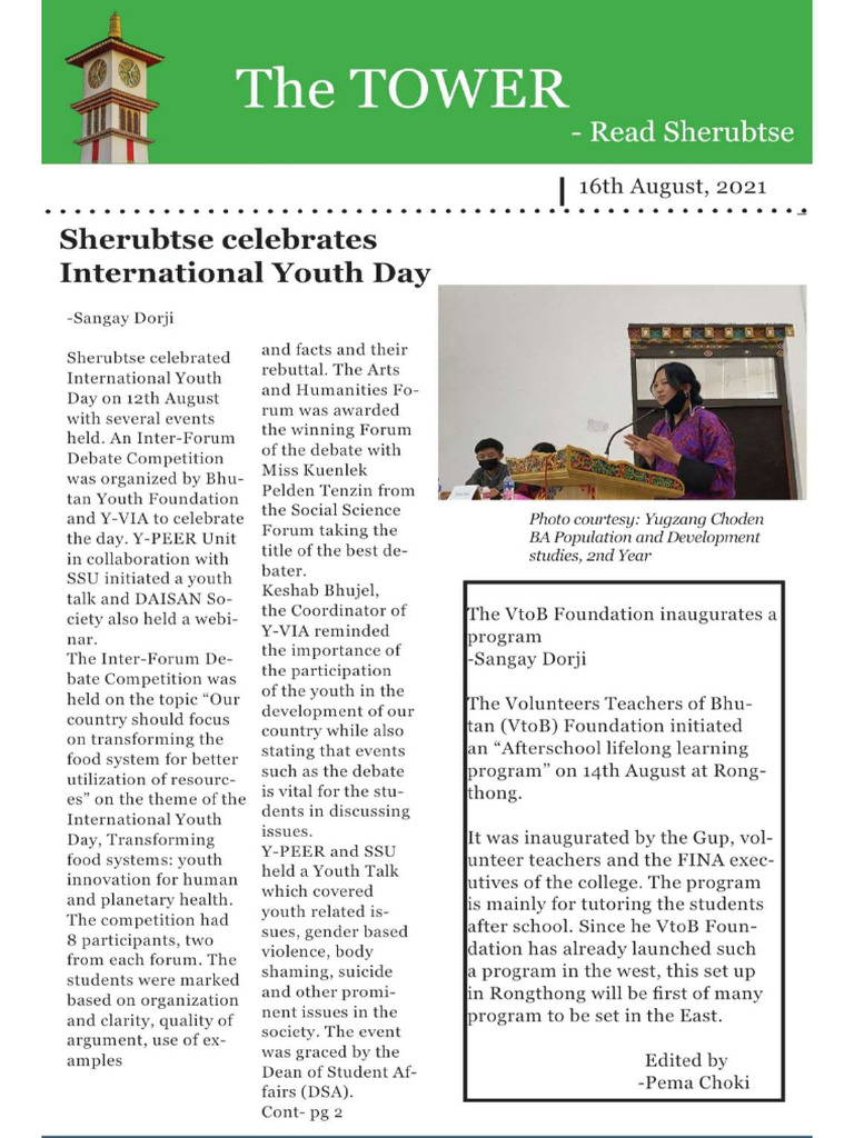 THE TOWER (College Newspaper) Page. 3,4 & 5 Are My Published Works | PDF