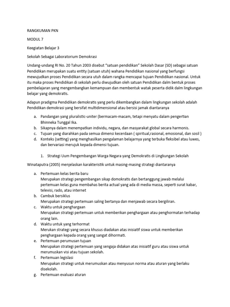 Rangkuman Modul 7 KB 3 | PDF