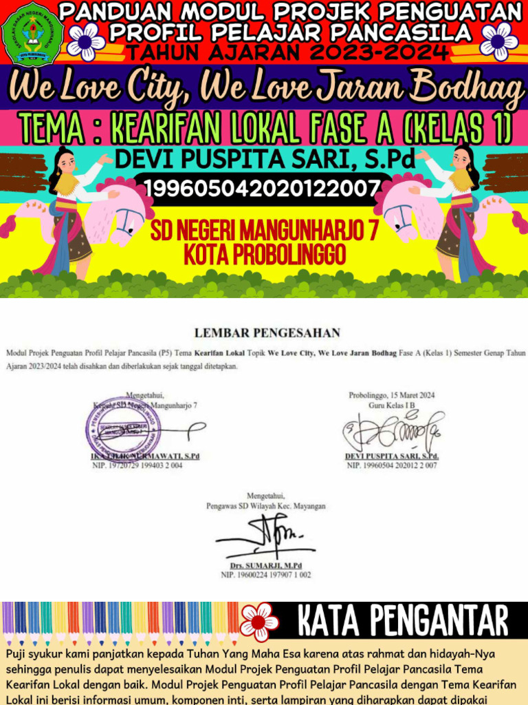 MODUL P5 WE LOVE CITY, WE LOVE JARAN BODHAG (DEVI PUSPITA SARI, S.PD | PDF