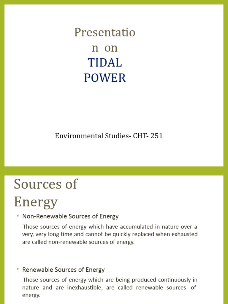 Tidal Energy CHL457 | PDF | Tide | Sustainable Technologies