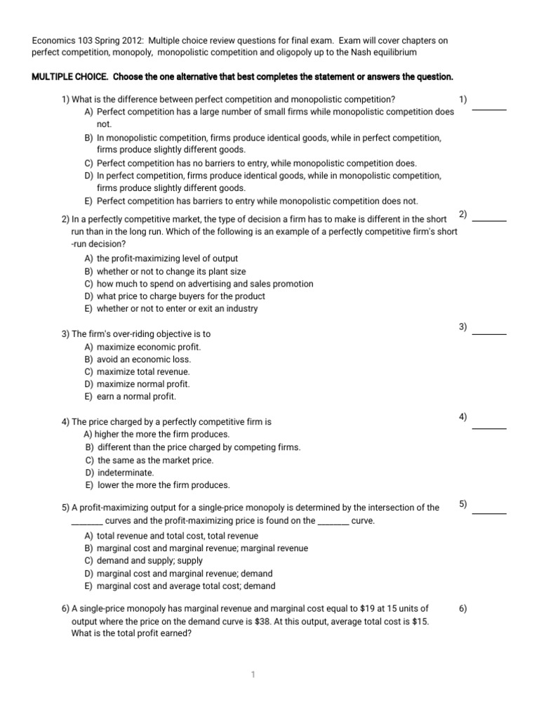 Ecoz Multiple Choice Questions With Answers | PDF