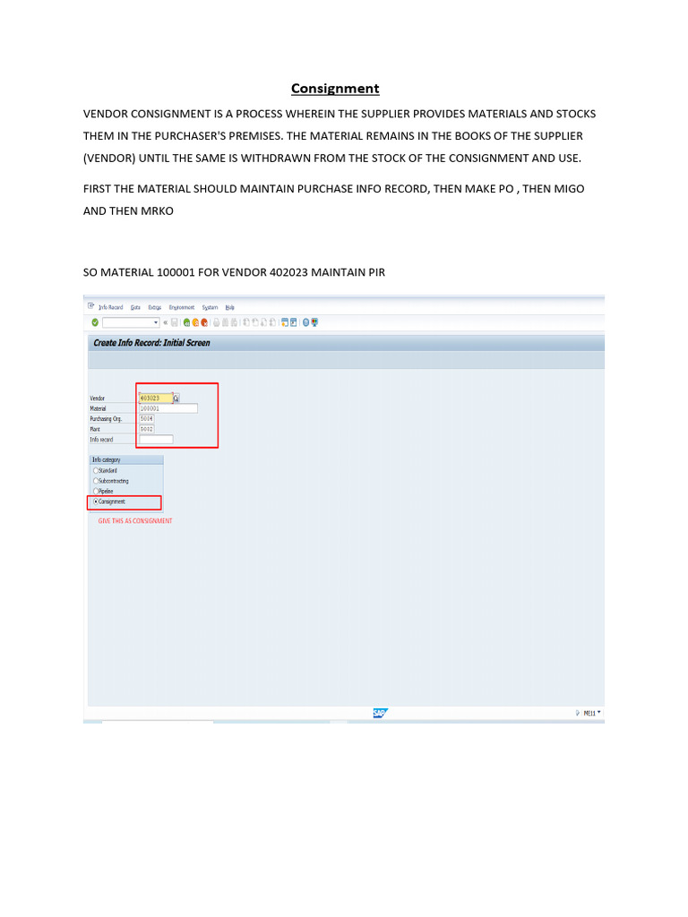 CONSIGNMENT Procurement Process - MRKO | PDF