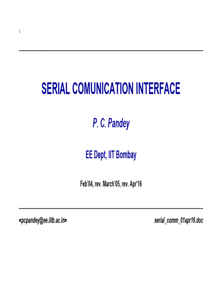 Interfacing Serial Communication | PDF | Duplex (Telecommunications) | Information And ...