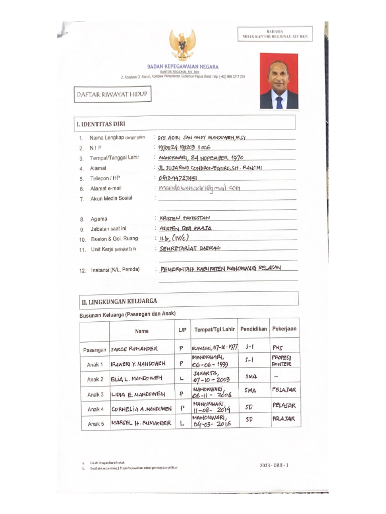 DRH Adiri J Mandowen | PDF