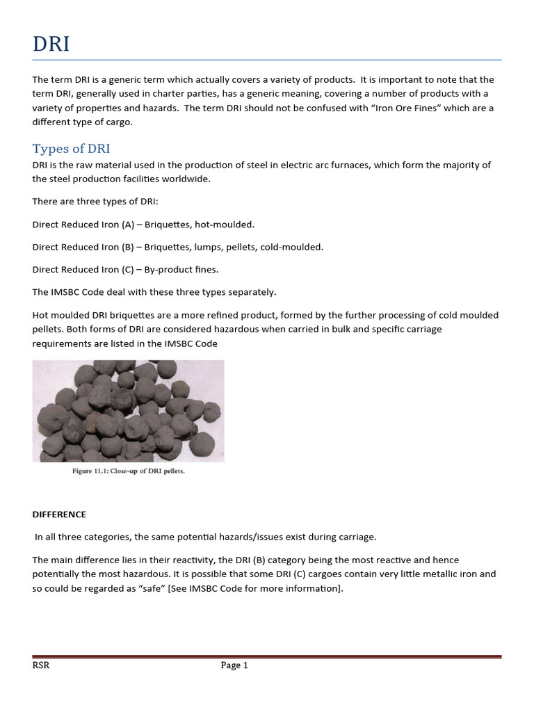6.DRI (Ver 2021) | PDF | Iron | Cargo