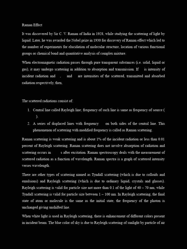 Lecture 40 | PDF | Scattering | Raman Spectroscopy