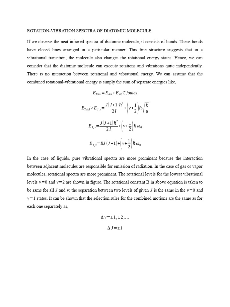 Lecture 35 & 36 | PDF | Molecules | Energy Level