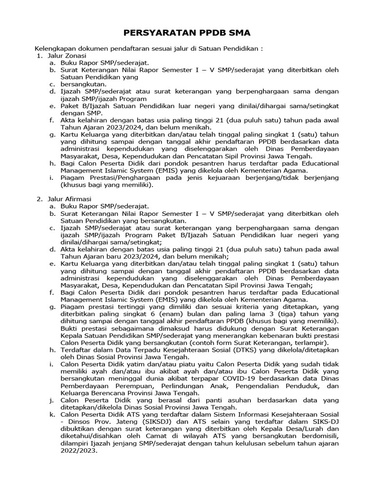 Form Syarat PPDB | PDF | Kesehatan Holistik