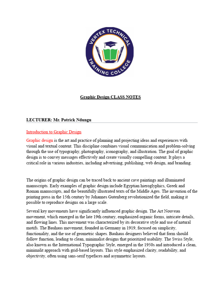 Graphic Design Class Notes | PDF | Infographics | Logos