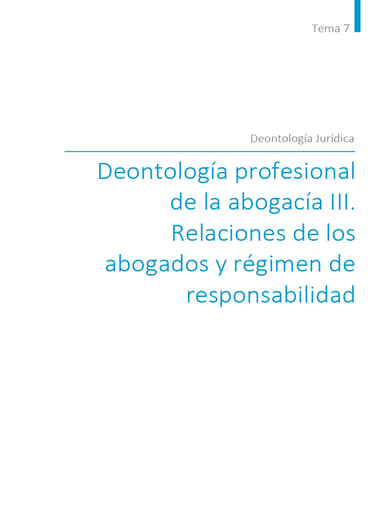 Tema7 Deontología Profesional De La Abogacía Iii Relaciones De Los