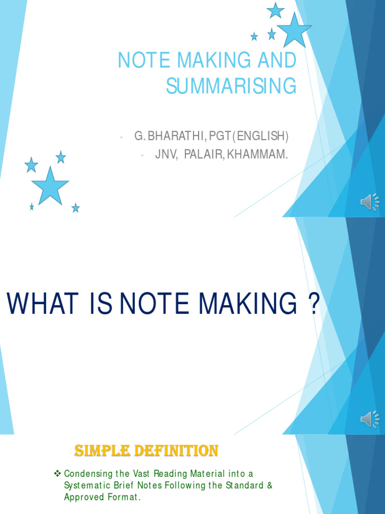 Note Making and Summary Grade 12 | PDF