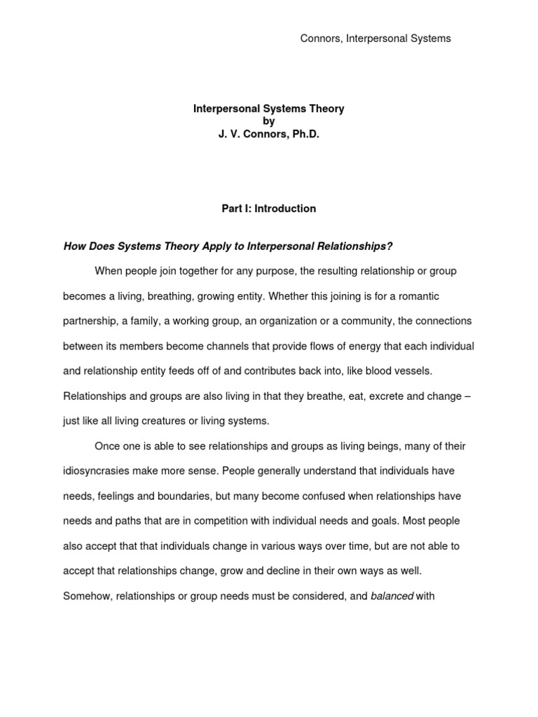 interpersonal_systems_theory | Download Free PDF | Interpersonal ...