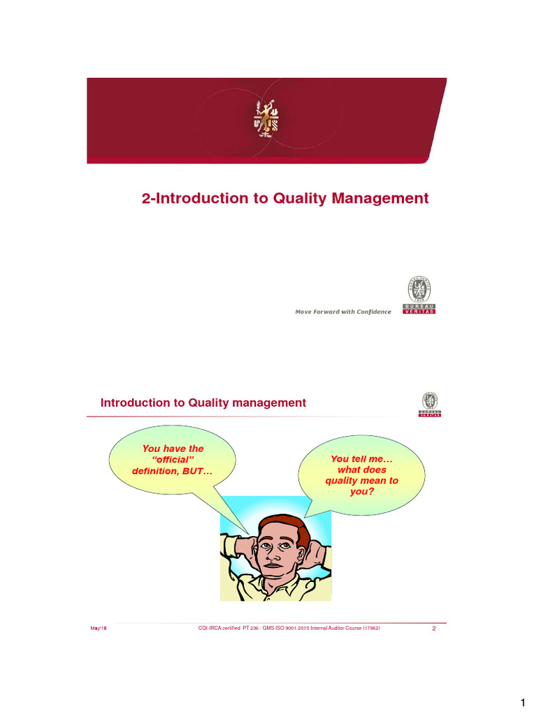 2 Intro - To Quality Management | PDF | Iso 9000 | Quality Management ...